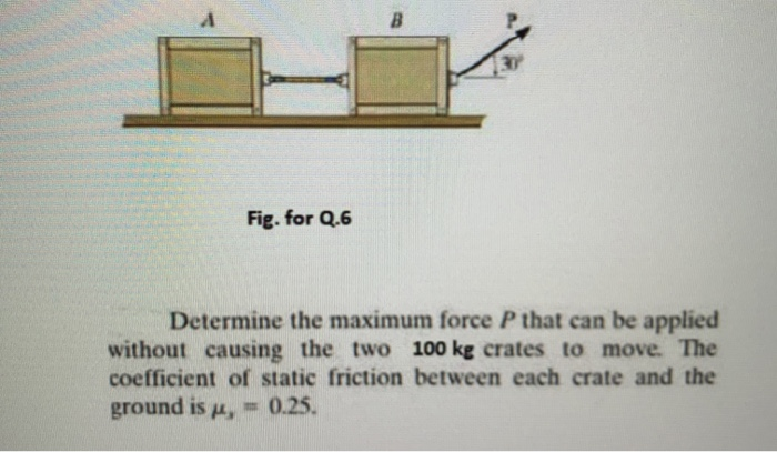 Solved B Fig. for Q.6 Determine the maximum force P that can | Chegg.com