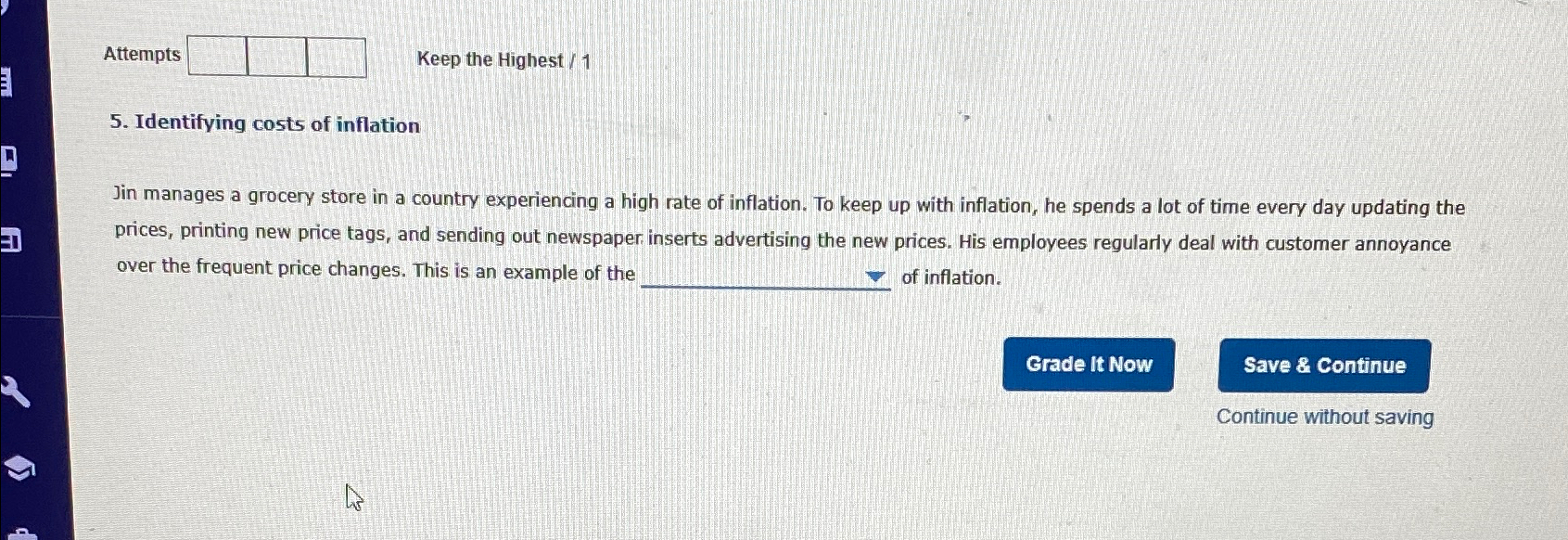 Solved Attempts Keep the Highest / 15. ﻿Identifying costs of | Chegg.com