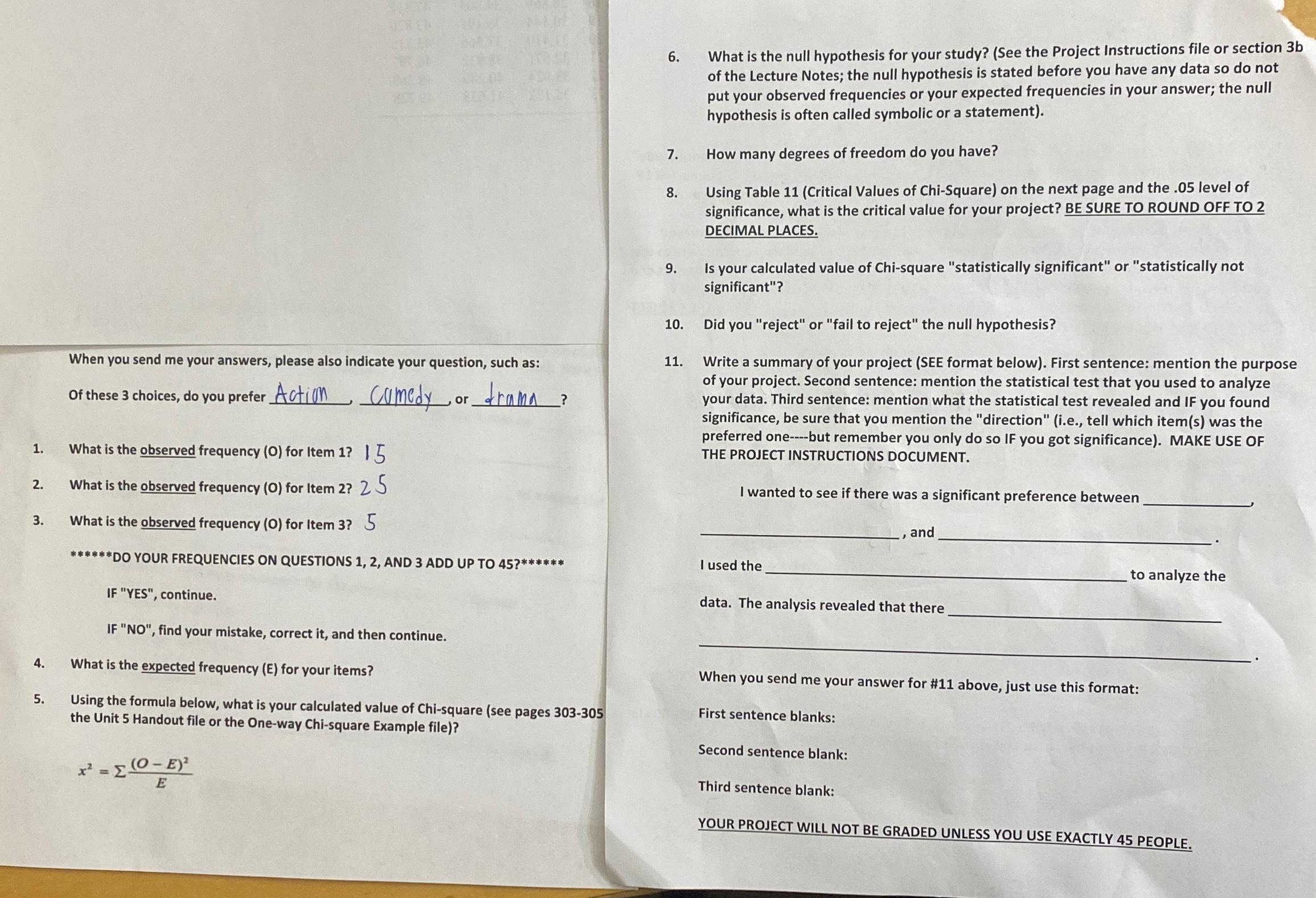 Solved What is the null hypothesis for your study? (See the | Chegg.com