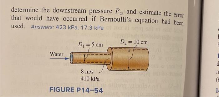 Solved 14-54 A horizontal pipe has an abrupt expansion from | Chegg.com