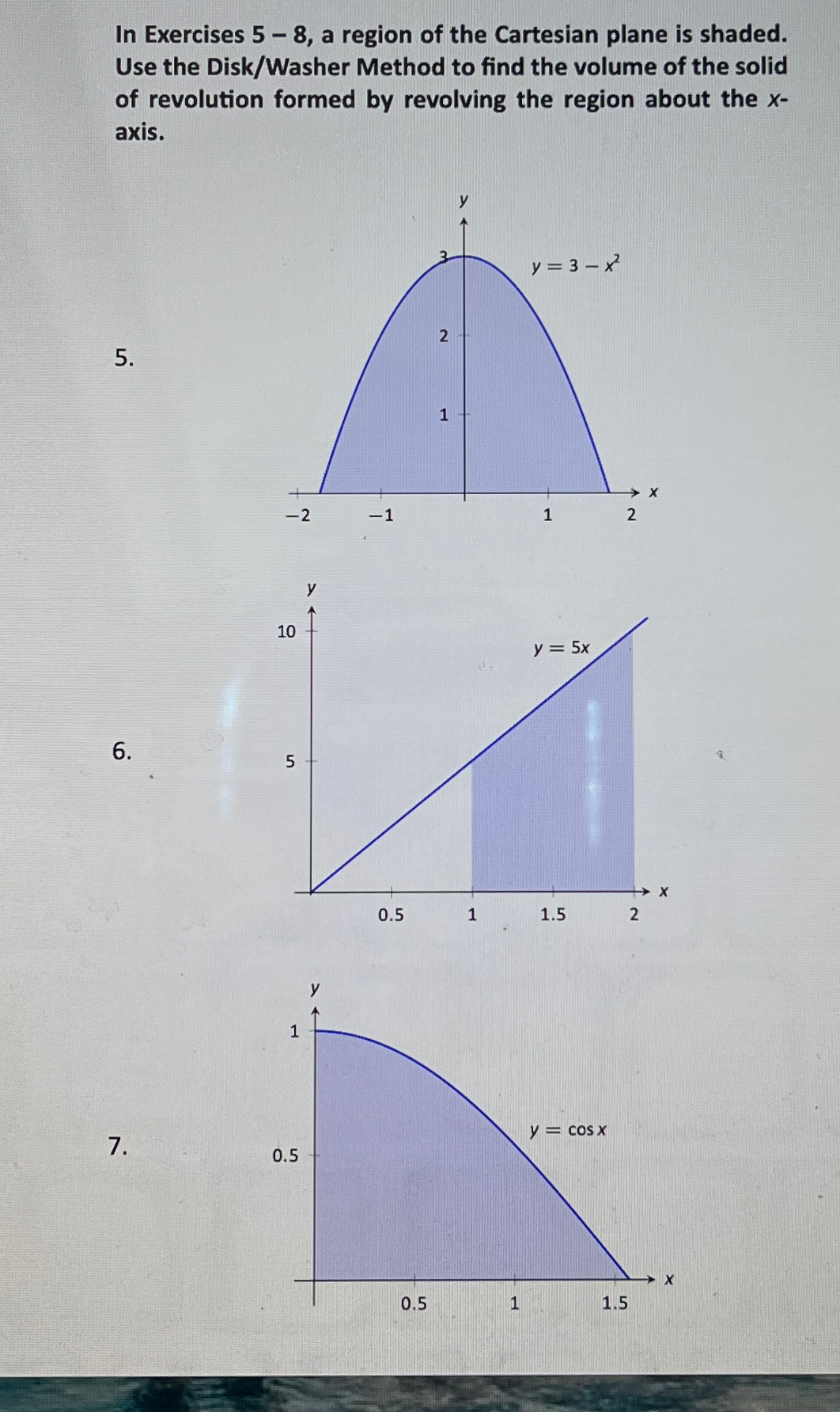 In Exercises 5-8, ﻿a region of the Cartesian plane is | Chegg.com