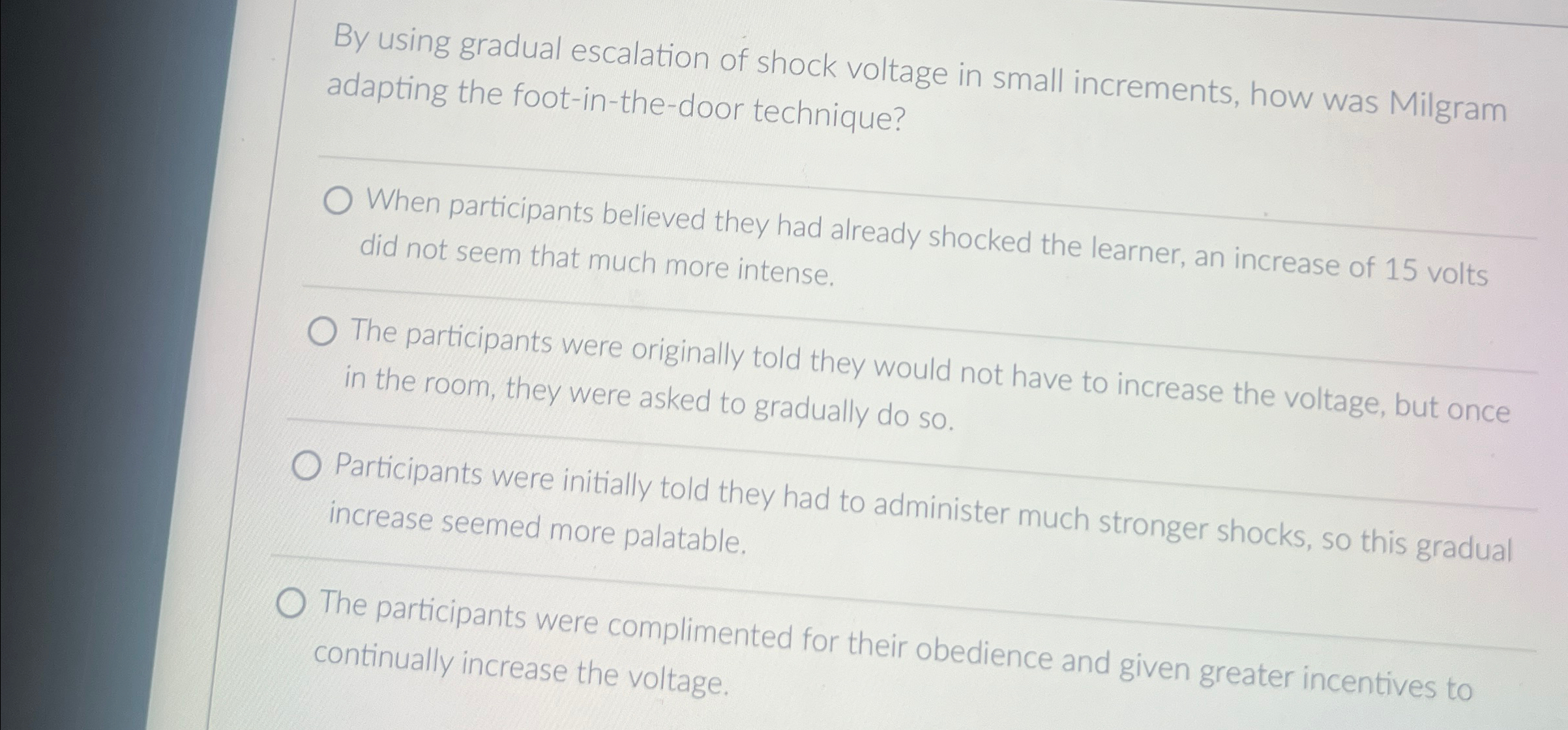 Solved By using gradual escalation of shock voltage in small | Chegg.com