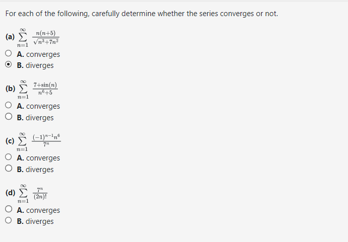 Solved For each of the following, carefully determine | Chegg.com