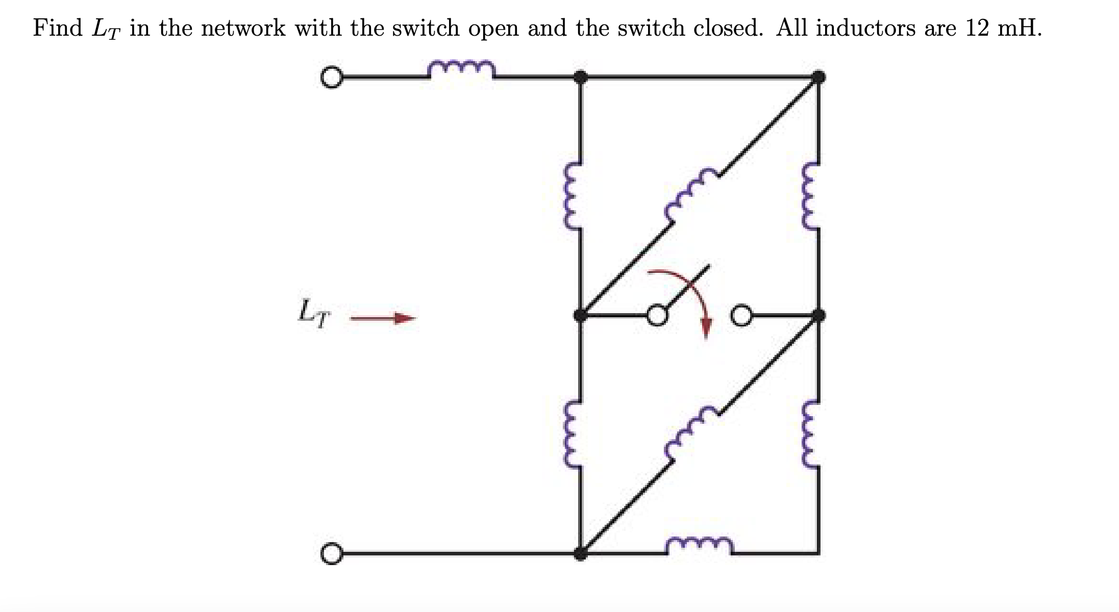 Solved Find LT ﻿in the network with the switch open and the | Chegg.com
