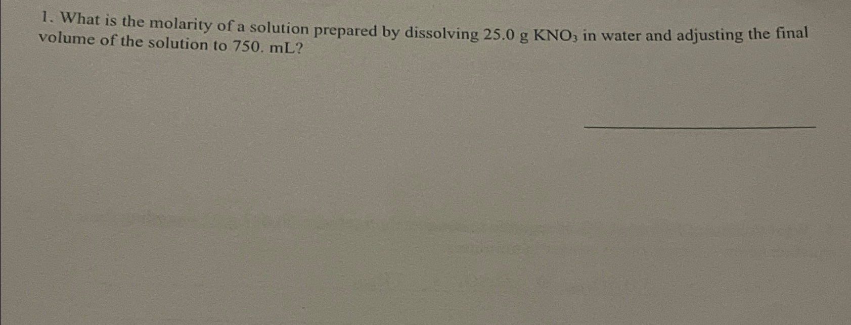 Solved What is the molarity of a solution prepared by | Chegg.com