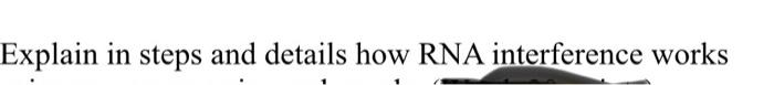 Solved Explain in steps and details how RNA interference | Chegg.com