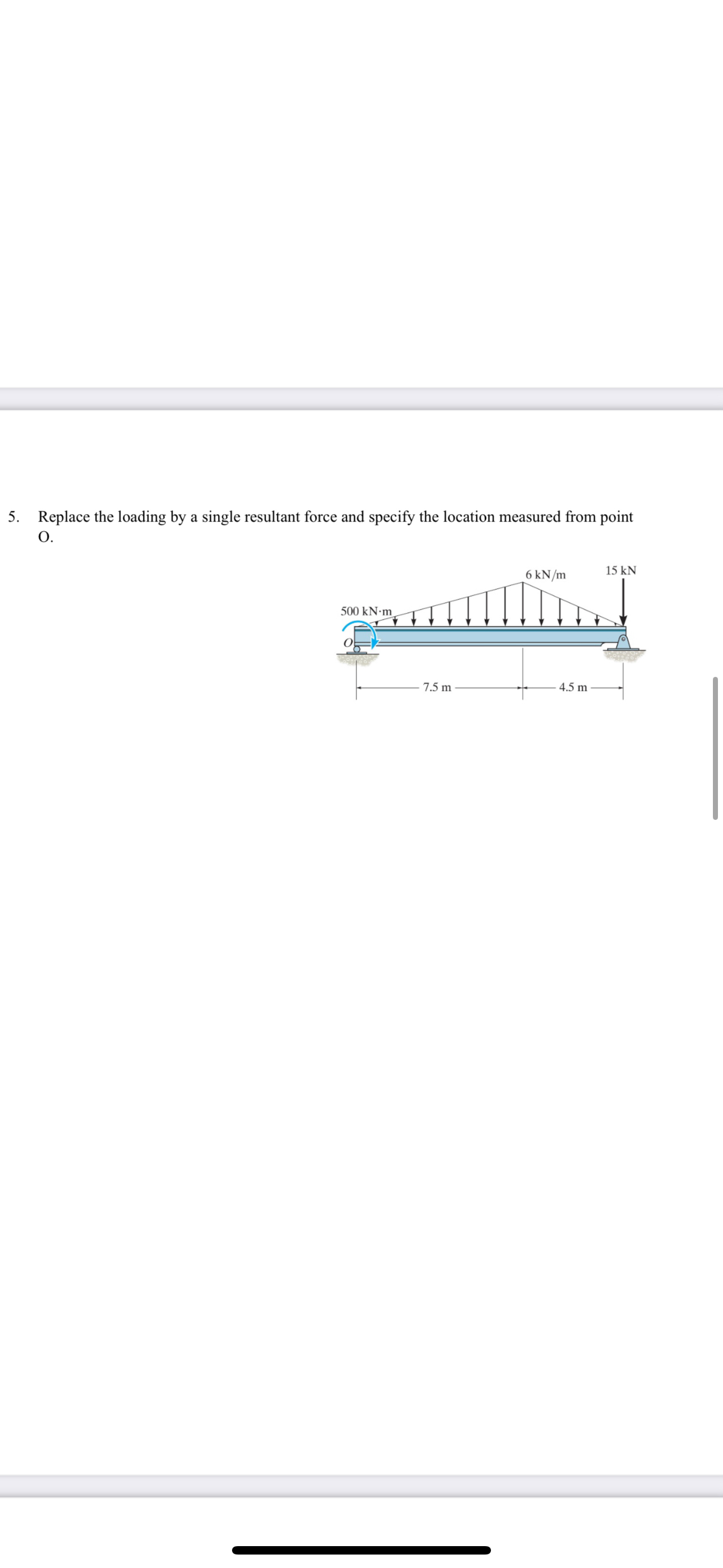 Solved Replace the loading by a single resultant force and | Chegg.com