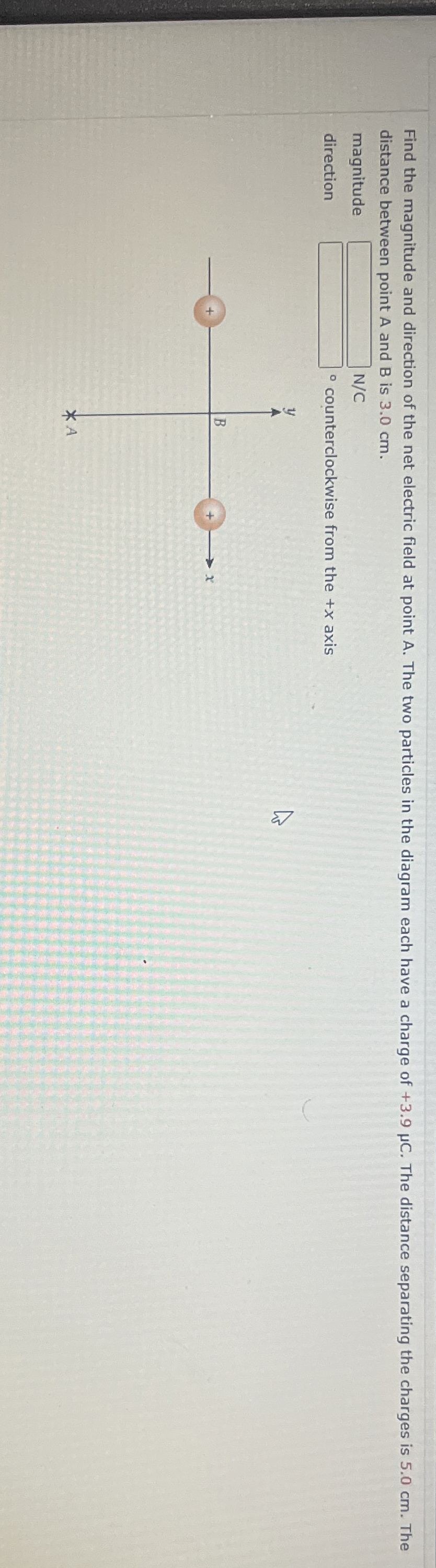 Find the magnitude and direction of the net electric | Chegg.com