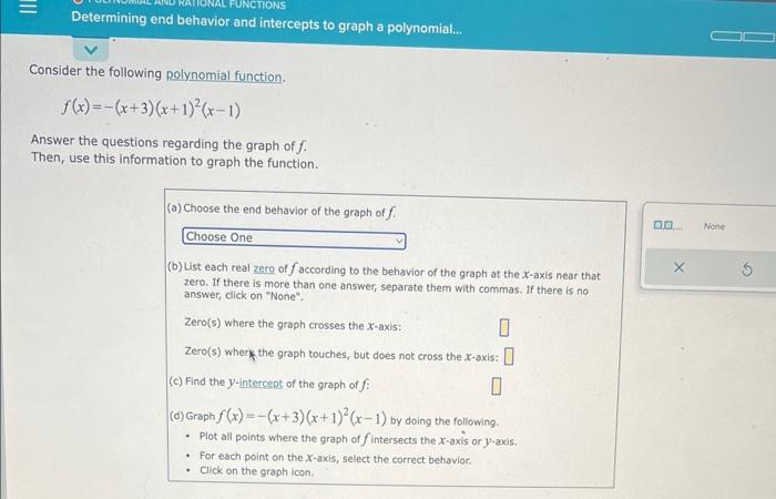 Solved Consider the following polynomial function. | Chegg.com