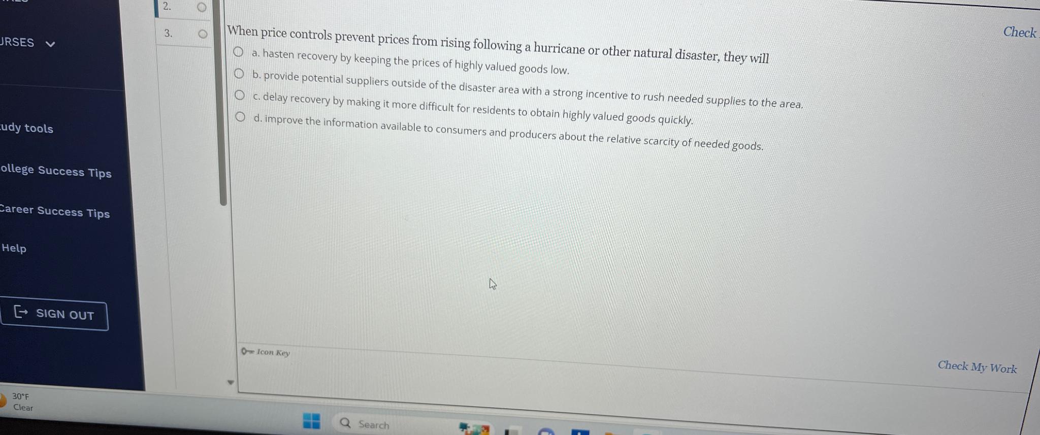 Solved When price controls prevent prices from rising | Chegg.com