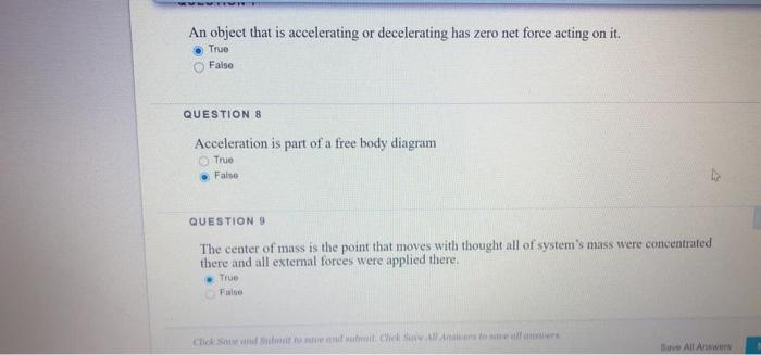 Solved An object that is accelerating or decelerating has | Chegg.com