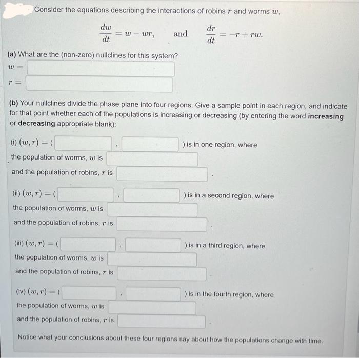 Solved Consider the equations describing the interactions of | Chegg.com