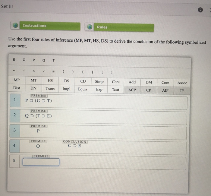 Solved use the first four rules of inference to derive the | Chegg.com