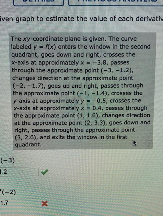 Solved Use the given graph to estimate the value of each | Chegg.com