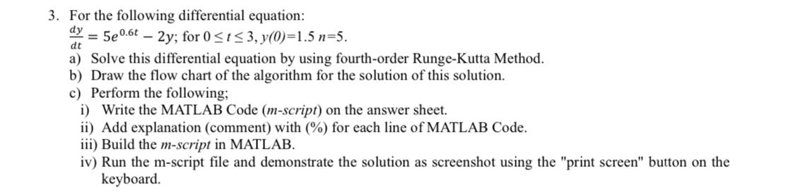 Solved For the following differential | Chegg.com