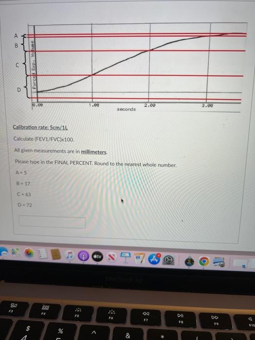A=5B=17C=63D=72Calibration rate: 5 cm/1 L Calculate | Chegg.com