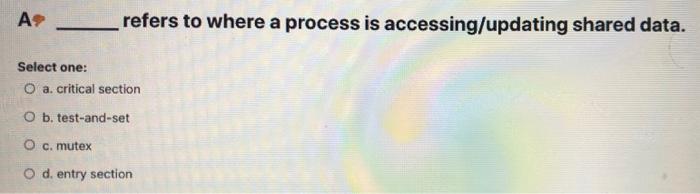 Solved occurs when a higher-priority process needs to access | Chegg.com