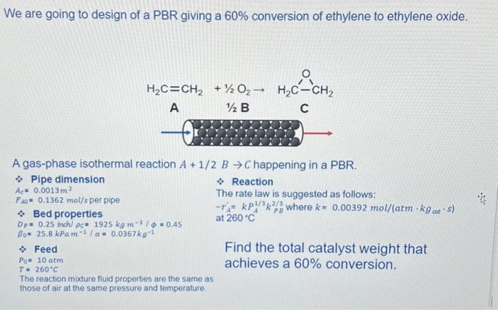 Solved find the total catalyst weight that gets a conversion | Chegg.com