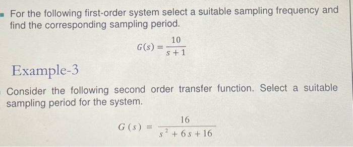Solved For the following first-order system select a | Chegg.com