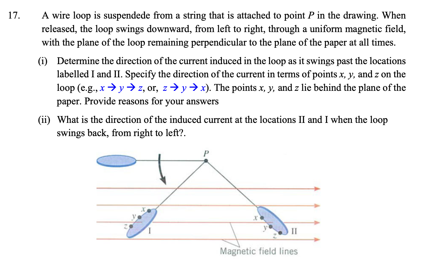 Solved A wire loop is suspendede from a string that is | Chegg.com