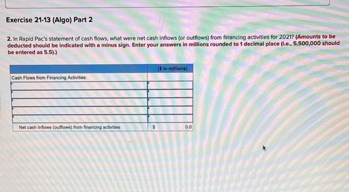 Solved Required information Exercise 21-13 (Algo) | Chegg.com