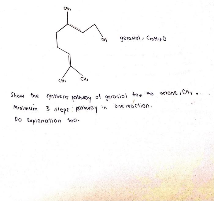 Solved CH) OH geraniol , Có Hệ 0 CH CH3 Show the synthesis . | Chegg.com
