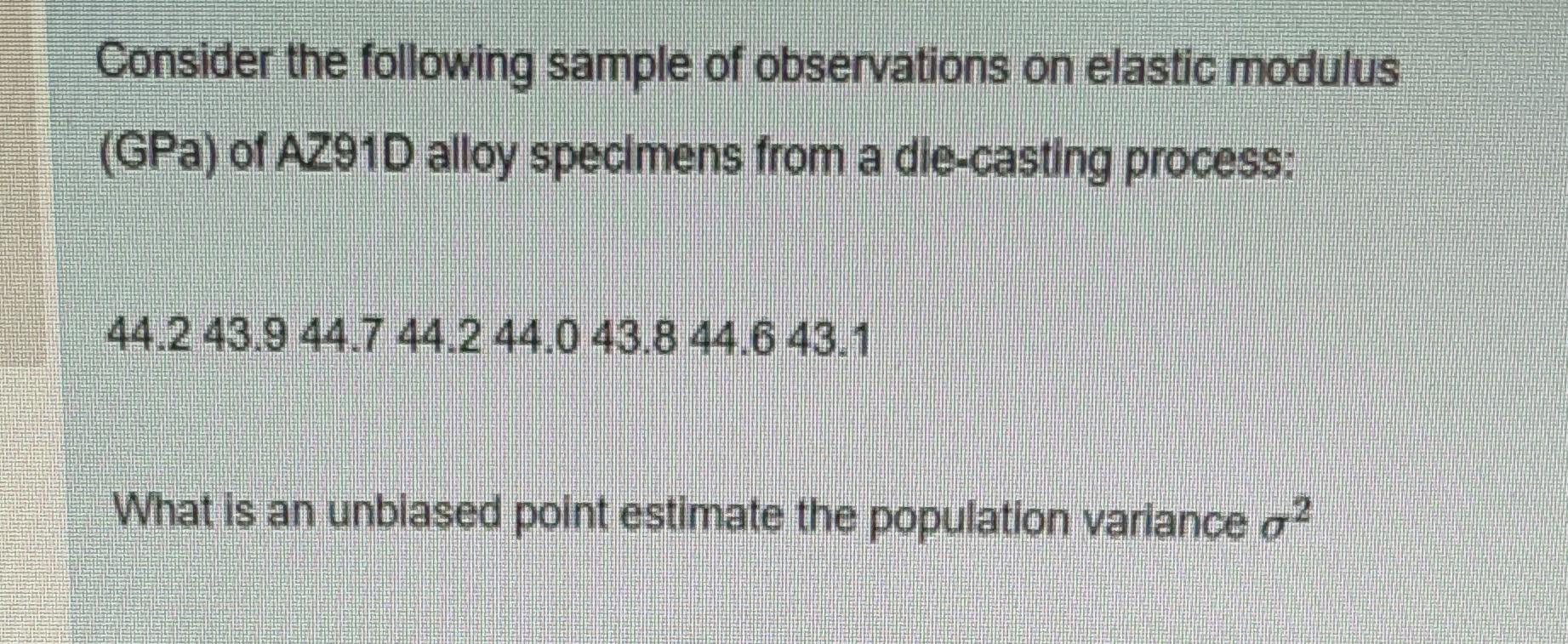 Solved Consider the following sample of observations on | Chegg.com