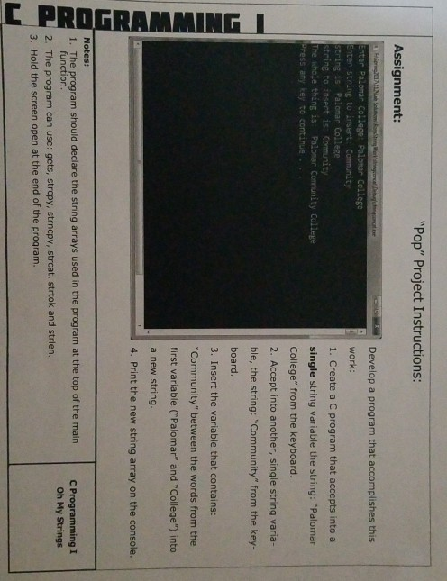Solved "Pop" Project Instructions: Assignment: Develop a | Chegg.com