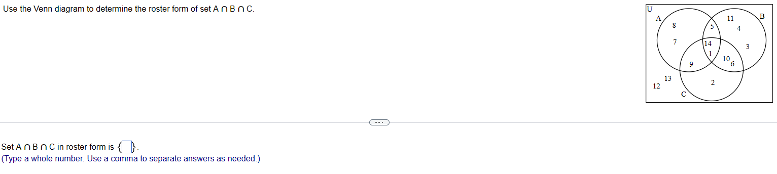 Solved Use the Venn diagram to determine the roster form of | Chegg.com