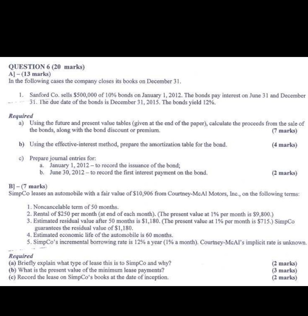 Solved QUESTION 6 (20 ﻿marks)A] - (13 ﻿marks)In the | Chegg.com