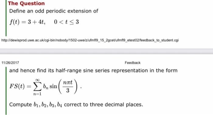 Solved The Question Define an odd periodic extension of | Chegg.com