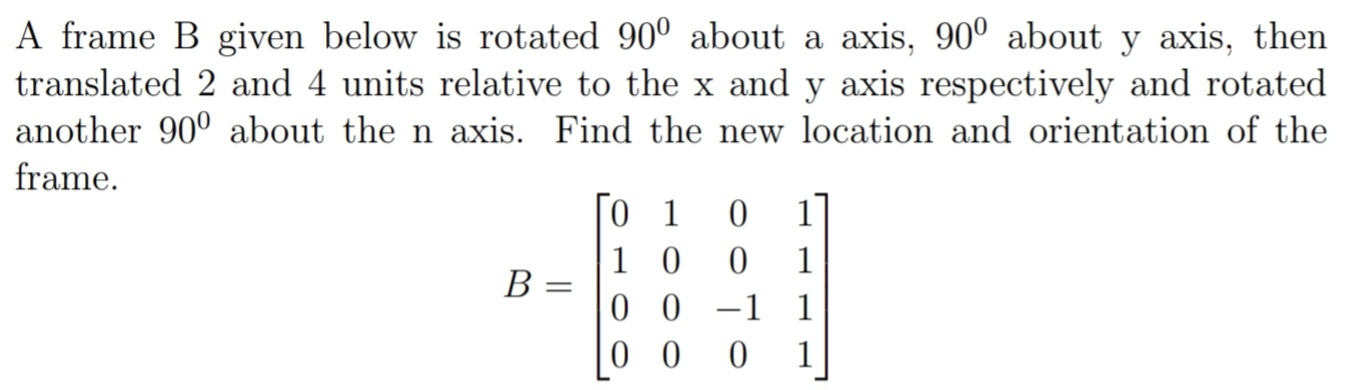 Solved A frame B given below is rotated 90° ﻿about a axis, | Chegg.com