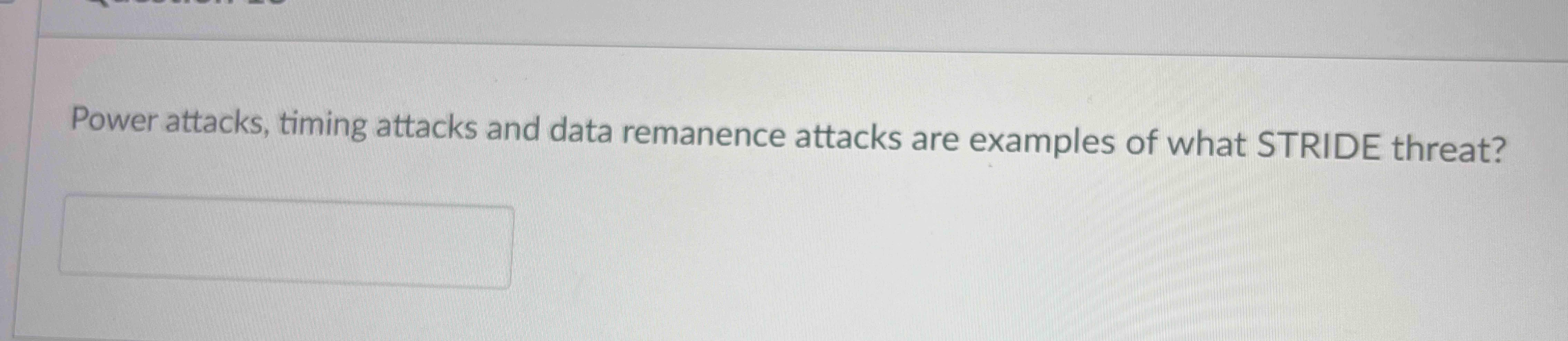 Solved Power attacks, timing attacks and data remanence | Chegg.com