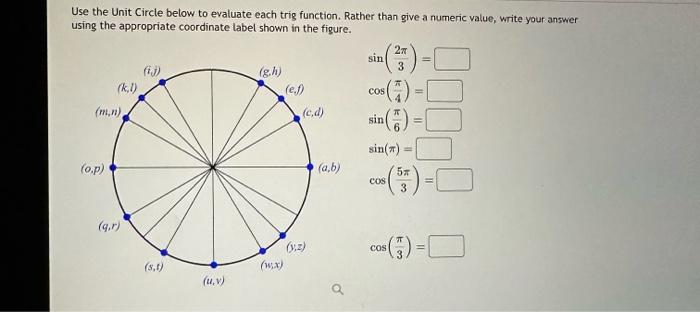 Solved Use the Unit Circle below to evaluate each trig | Chegg.com