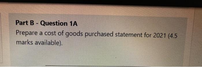 Solved Part B - Question 1 The table below shows the account | Chegg.com