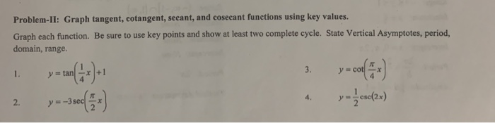 Solved Problem-I: Graph sine and cosine functions using key | Chegg.com