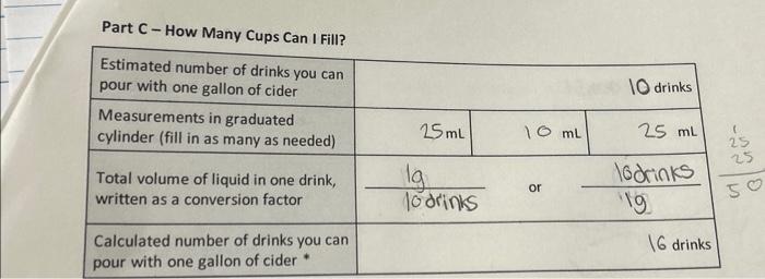 Solved Procedure: Part C - How Many Cups Can I Fill? 9. Make | Chegg.com