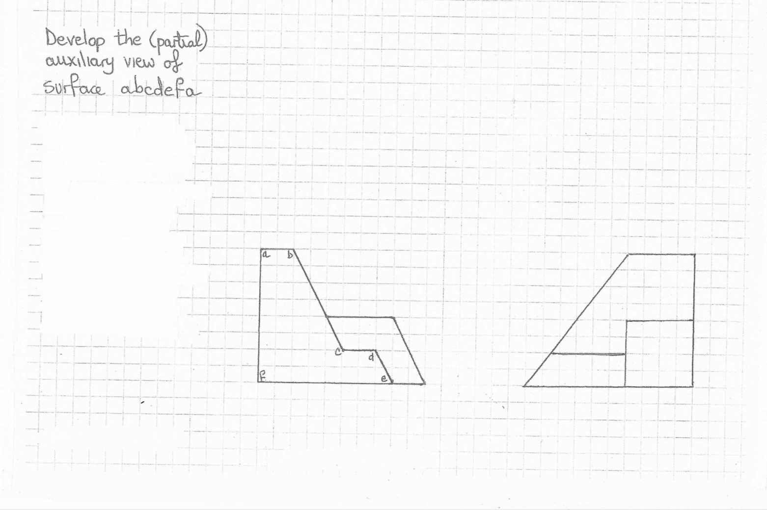 Solved develop the partial auxillary views of the surfaces | Chegg.com