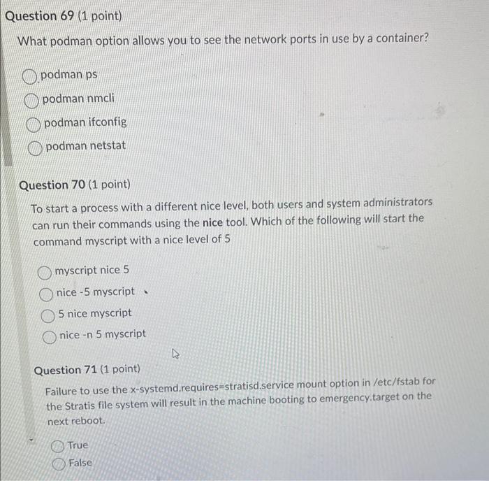 Solved What podman option allows you to see the network | Chegg.com