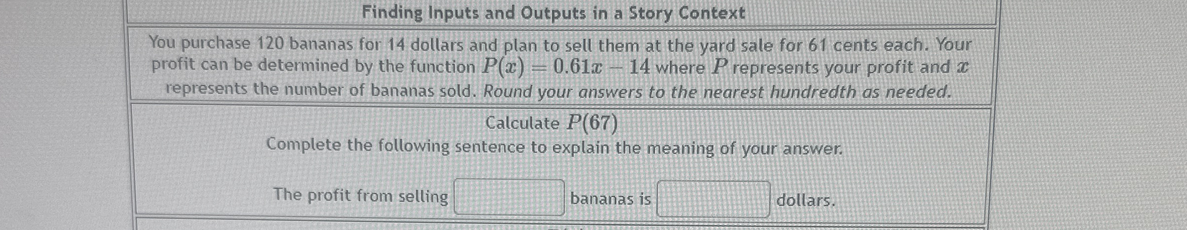 Solved Finding Inputs and Outputs in a Story ContextYou | Chegg.com