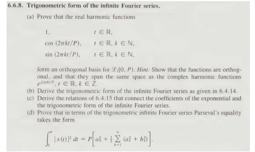 Solved 6 6 8 ﻿trigonometric Form Of The Infinite Fourier