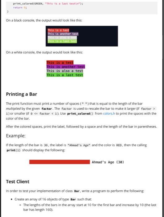 Solved Part 1: A Bar for Charts! Points: 25% Required API | Chegg.com