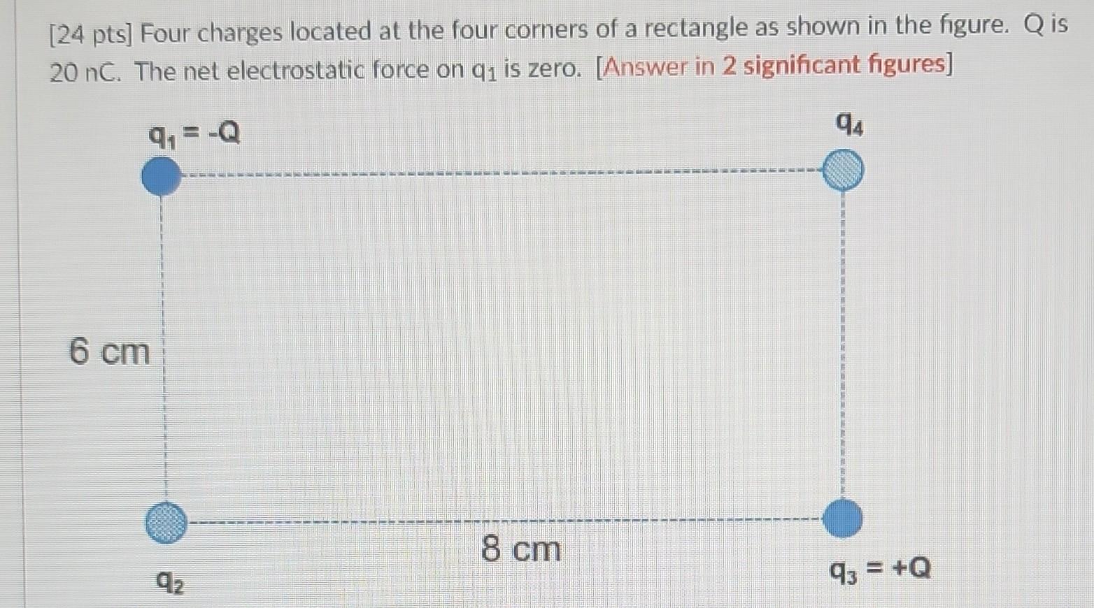 Solved what is the magnitude of the net electrostatic force | Chegg.com