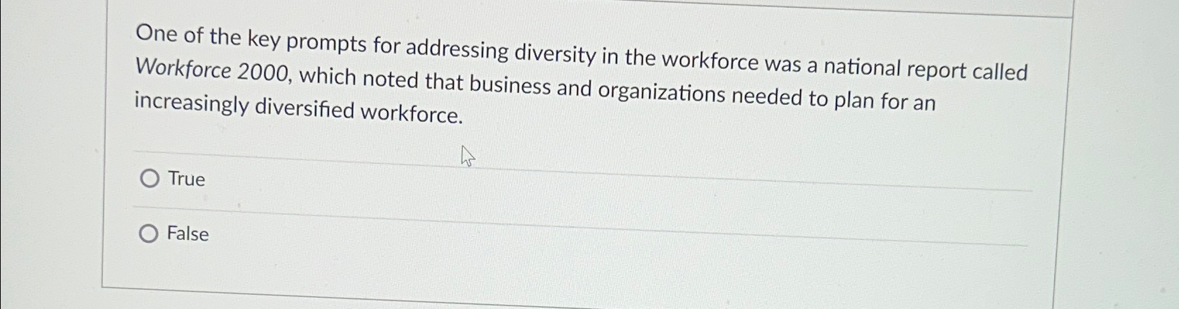 Solved One of the key prompts for addressing diversity in | Chegg.com
