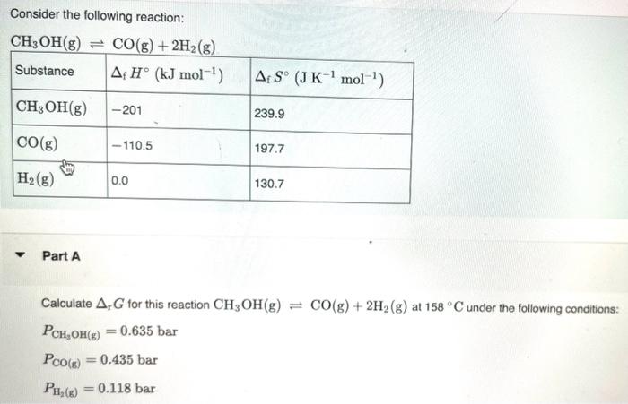 Solved Consider the following reaction: | Chegg.com