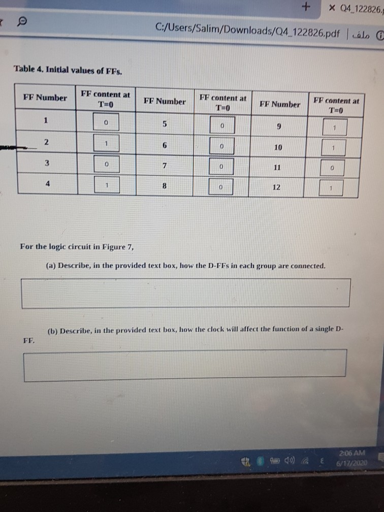 Solved In Figure 7 there are 12 D-FFs that have been | Chegg.com