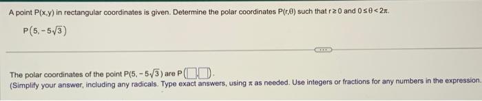 [Solved]: A point ( mathrm{P}( mathrm{x}, mathrm{y}) )