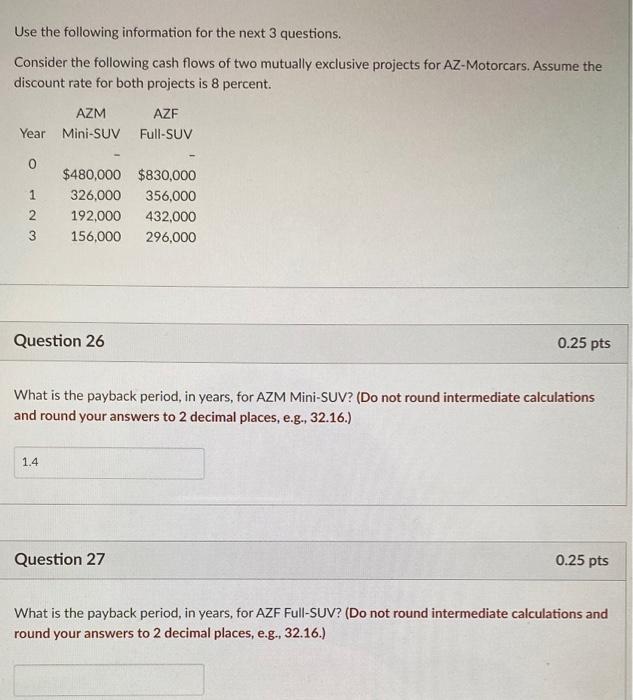 Solved Use the following information for the next 3 | Chegg.com