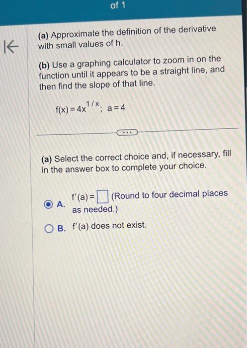 Solved (a) Approximate the definition of the derivative with | Chegg.com