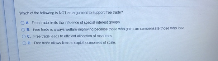 Solved Which of the following is NOT an argument to support | Chegg.com